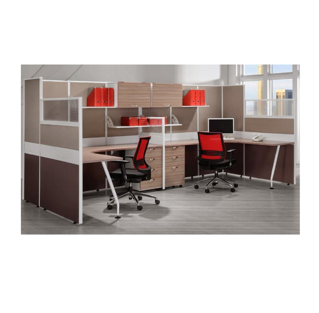 Office System Furniture – Cluster of 2 Workstations